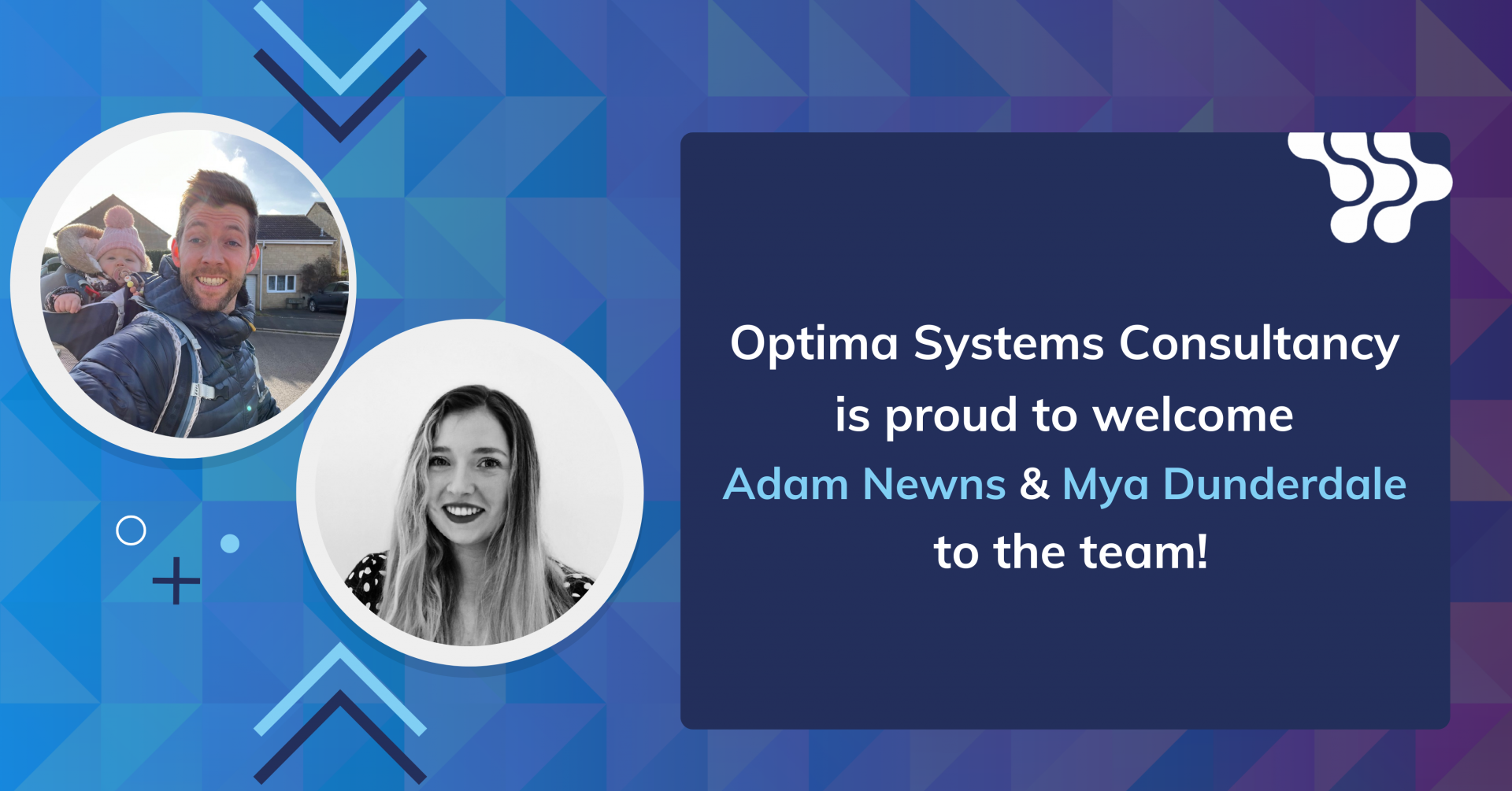 Optima welcomes Adam Newns and Mya Dunderdale